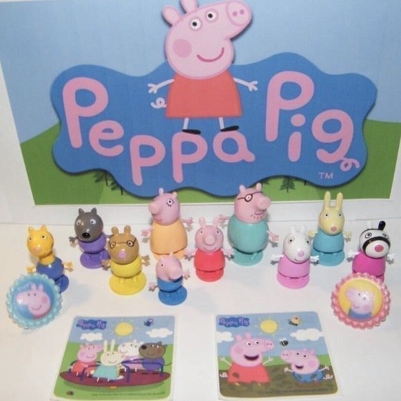 Peppa Pig | Toys | Peppa Pig Figures Set Of 4 With 1 Figures 2 Stickers ...